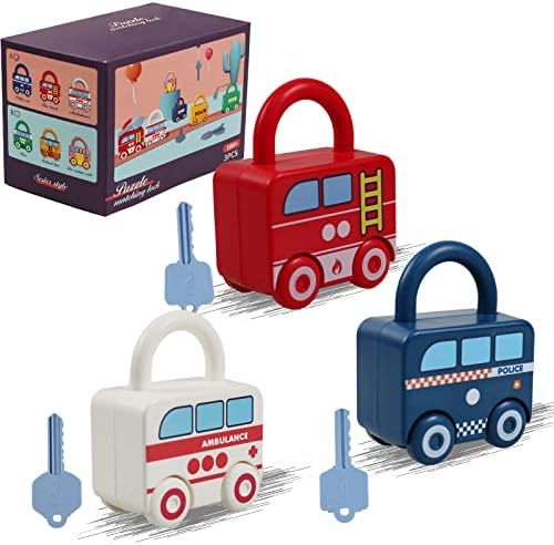 Toy Gifts for Toddlers Kids Cars Learning Locks with Keys Numbers ...