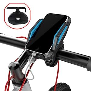 Amazon.com : Bike Phone Mount Bicycle Holder Charger with 6000Mah Power ...