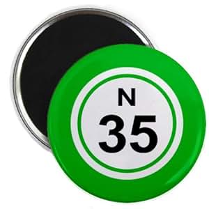 Amazon.com: Bingo Ball N35 THIRTY-FIVE Green 2.25 inch Fridge Magnet ...