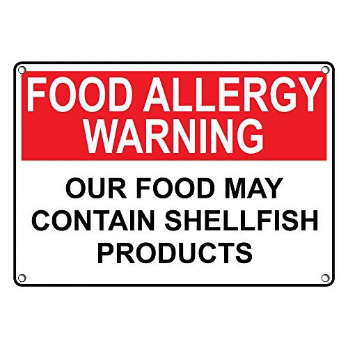 Weatherproof Plastic Food Allergy Warning Food Contain Shellfish ...