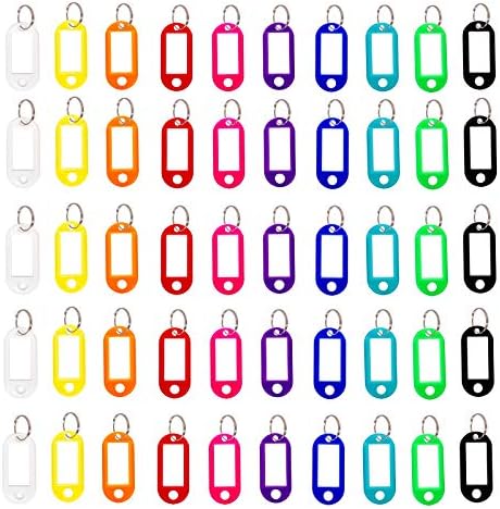 125 Pack Plastic Key Tags, 10 Colors Key Labels with Ring and Label ...