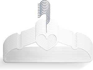 Amazon.com: ZRKFSR Plastic Hangers 20 Pack, Heart-Shaped Clothes Hanger ...