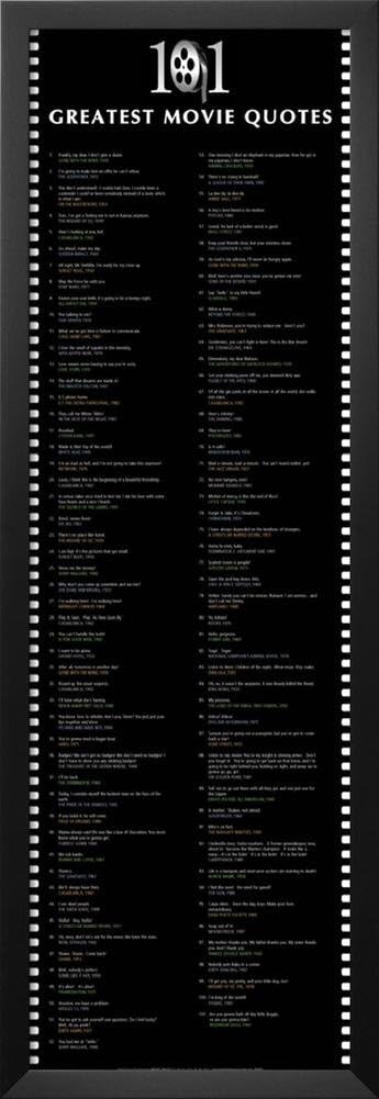 Amazon.com: 101 Greatest Movie Quotes Framed Poster 14 x 38in: Posters ...