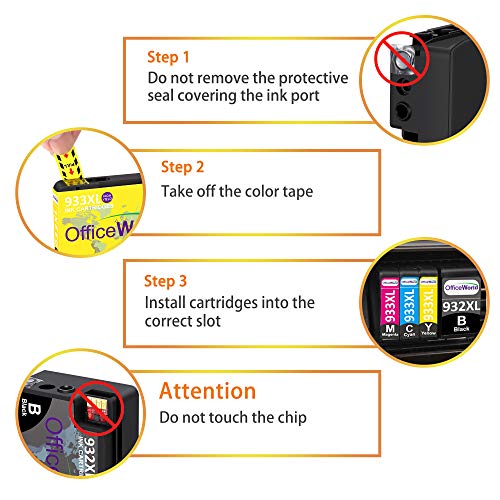 OfficeWorld Compatible Ink Cartridge Replacement for HP 932XL 933XL 932 ...