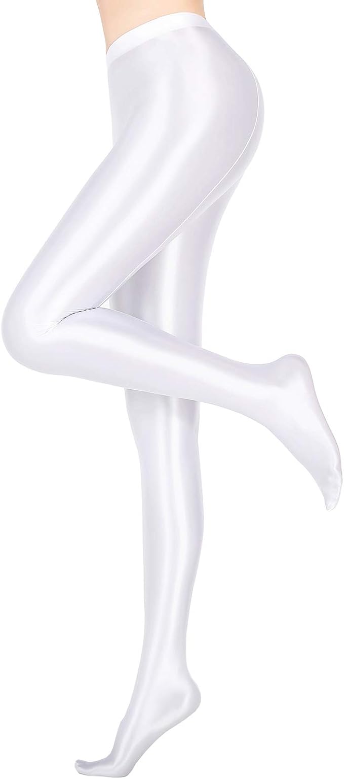 Amazon | LEOHEX 光沢 不透明 パンティーストッキング 光沢 ハイウエスト タイツ セクシー ストッキング ヨガパンツ ...
