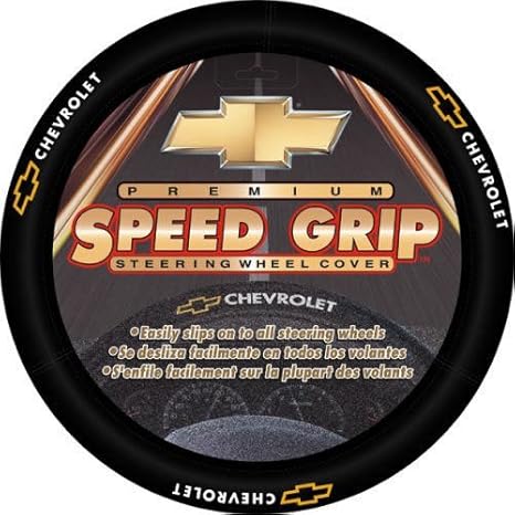 Amazon.com: Chevy Chevrolet Car Truck Suv Black Steering Wheel Cover ...