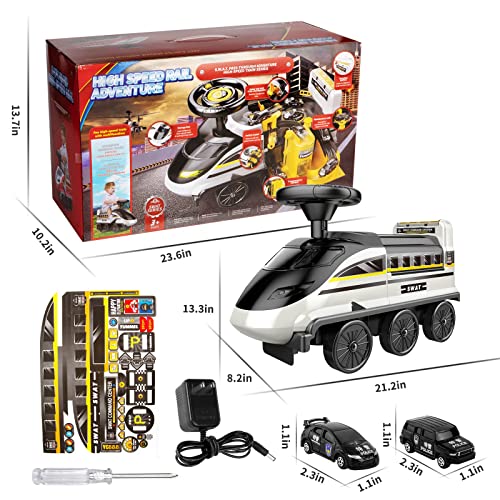 Temi Ride On Toy Electric High-Speed Rail Ride On Train S.W.A.T Race ...