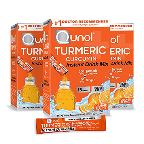 Qunol Turmeric Curcumin, Turmeric Powder, Instant Drink Mix Packets ...
