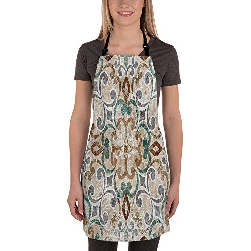 Moslion Paisley Apron 31x27 Inch Vintage Floral Italian Tile with ...