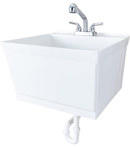 19 Gallon Laundry Sink Mustee 17W Utilatub Wall-Mount Laundry Tub - 19 ...