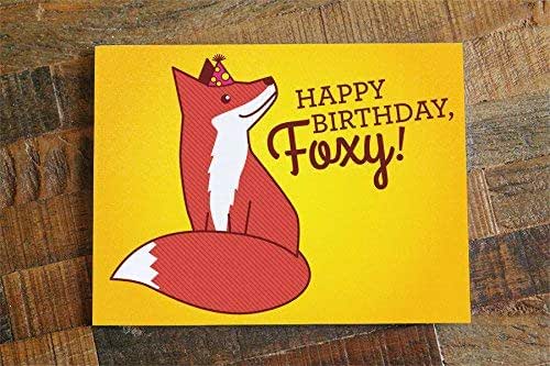 Amazon.com: Fox Birthday Love Card -"Happy Birthday Foxy": Handmade