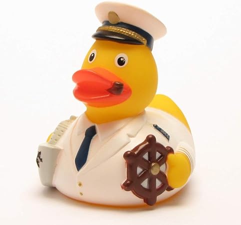 DUCKSHOP | Captain Rubber Duck | Bathduck | L: 8,5 cm: Amazon.co.uk: Baby