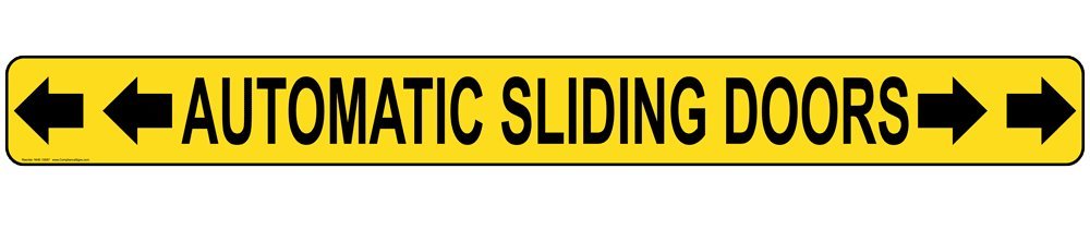 Automatic Sliding Doors (with Directional Arrows) Label Decal, 24x2 in ...