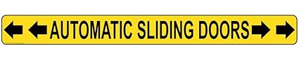 Automatic Sliding Doors (with Directional Arrows) Label Decal, 24x2 in ...