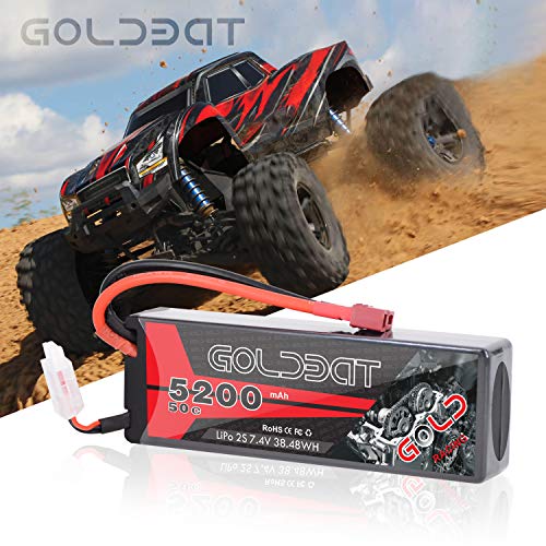 GOLDBAT LiPo Battery Pack Hard Case 5200mAh 2S 7.4V 50C RC Battery for RC Vehicle Hobby Models ...