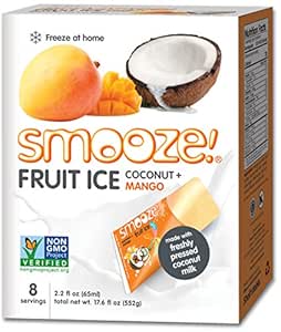 Amazon.com : Smooze All Natural Fruit Ice,Coconut + Mango, 17.6 Ounce ...