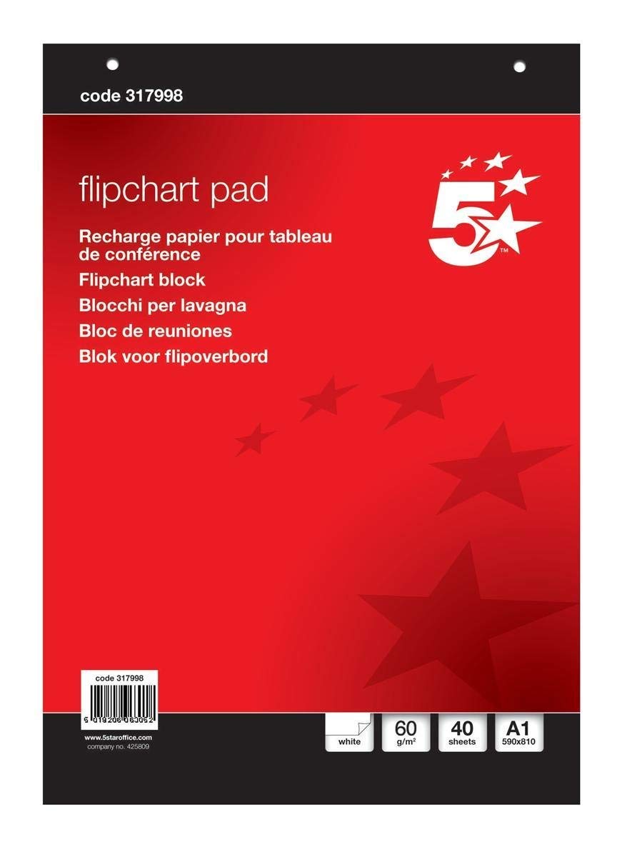 2 x Office Flipchart Pad Perforated 40 Sheets A1 Plain: Amazon.co.uk ...
