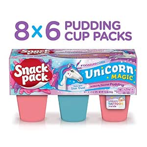 Amazon.com : SNACK PACK Unicorn Magic Flavored Pudding Cups, 19.5 Oz, 6 ...