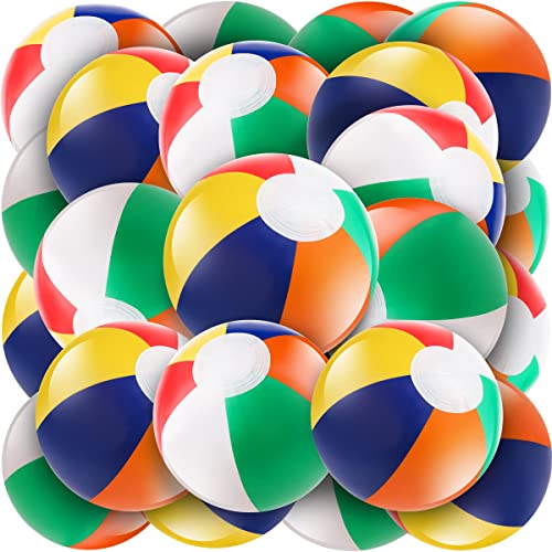 Mini Inflatable Beach Balls (Bulk Pack of 24) Multicolored Beach Balls ...