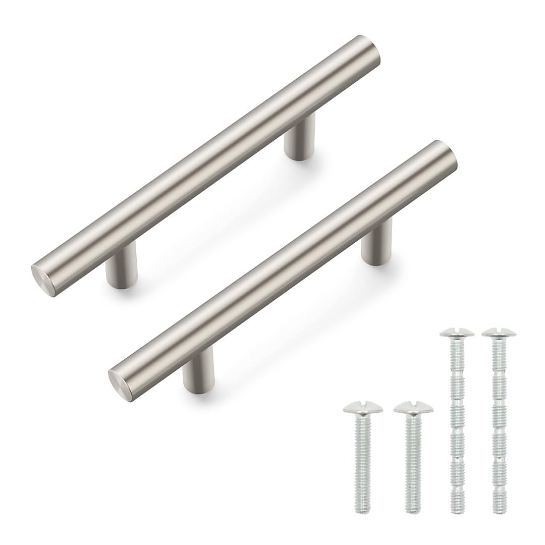 Home & Beyond 30 pcs Polished Nickel Cabinet Pulls 7.4" (156mm) Handle, 5" (128mm) Screw Spacing ...