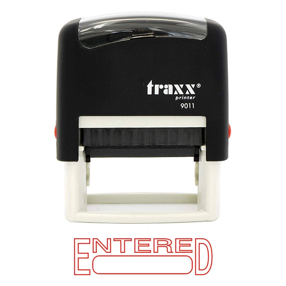 Traxx T-Printer Self Inking Stock Text Stamp"ENTERED": Amazon.co.uk ...