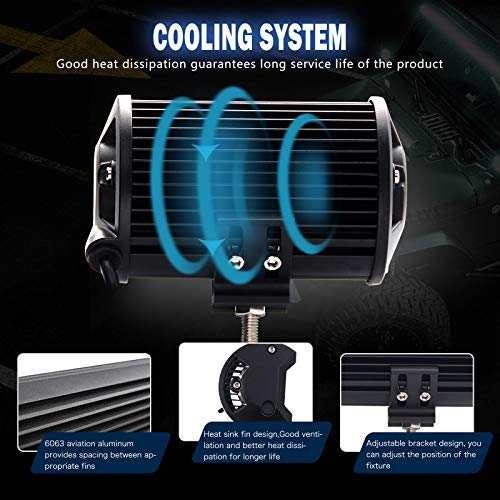 LED Light Bar 5 inch Dual Color Strobe Lights Led Pods Amber Off-Road ...