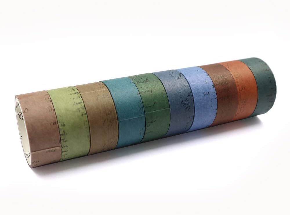 10 Rolls Retro Washi Tape Set, Decorative Vintage Writable Craft Tape ...
