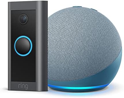 Ring Video Doorbell Wired by Amazon + Echo Dot (4th Gen) Blue price in ...