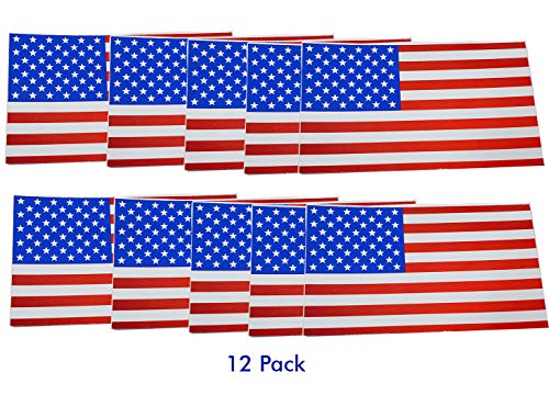 Pro Image Small USA American Flag Sticker Decal for Cars, 3.5” x 2” (12 ...