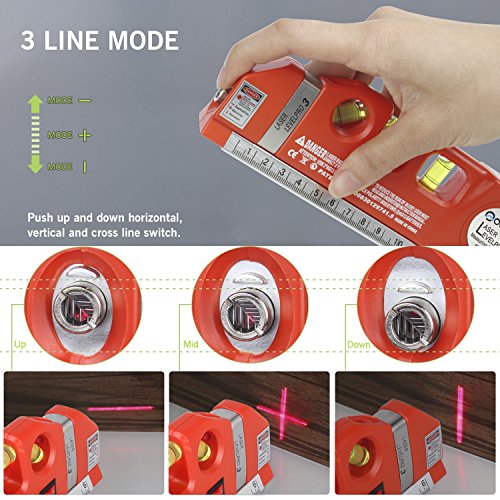 Купить Qooltek Multipurpose Laser Level Line Laser Measure + 8ft Tape ...