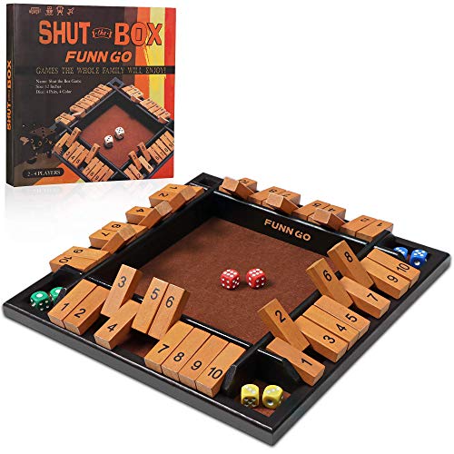 Shut The Box, Shut The Box Game Wooden 4 Players 12 Inches Wooden Board ...