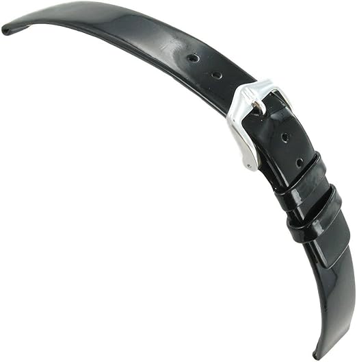 Amazon.com: 12mm Hirsch Basic Shiny Black Genuine Patent Leather Square ...