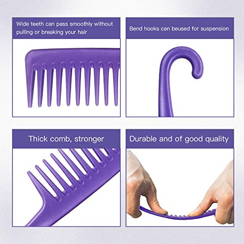 Wapodeai Wide Tooth Comb Detangling Hair Brush, Premium Care Handgrip ...