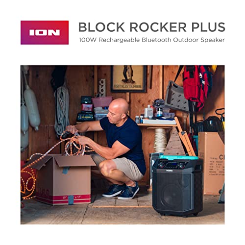 ION Block Rocker Plus - 100W Bluetooth Outdoor Speaker with ...