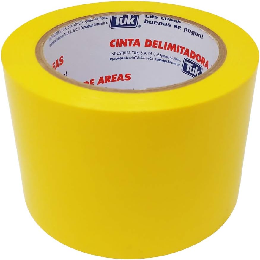 CINTA DELIMITADORA TUK 340 AMARILLO 76 MM X 33 M: Amazon.com.mx ...