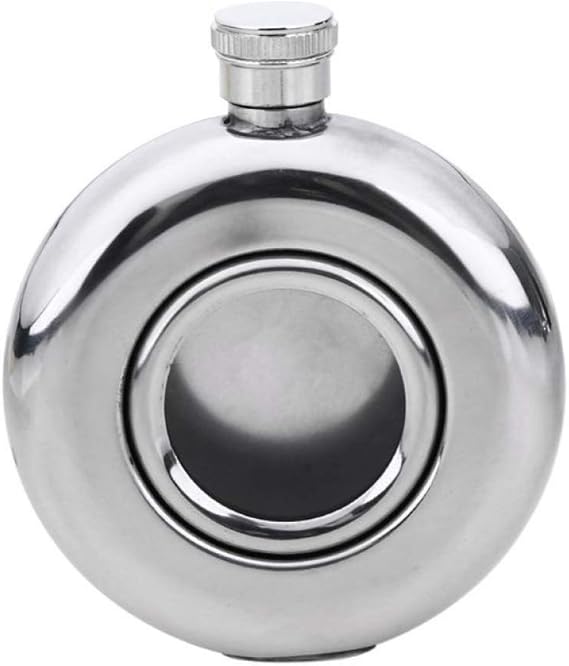 Zoharm Flasque ronde semi-transparente en acier inoxydable pour le ...