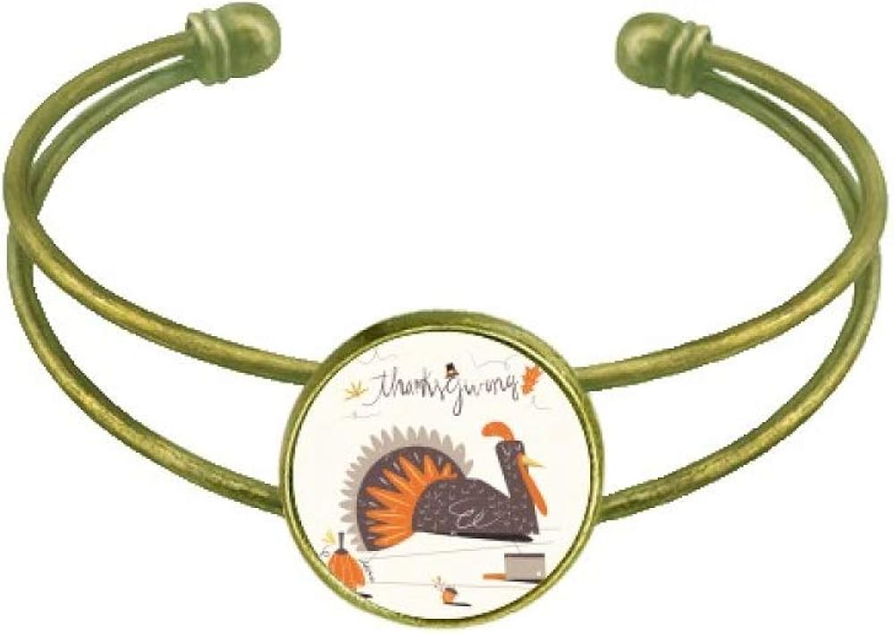 Amazon.com: Thanksgiving Day Abstract Turkey Pattern Bracelet Bangle ...