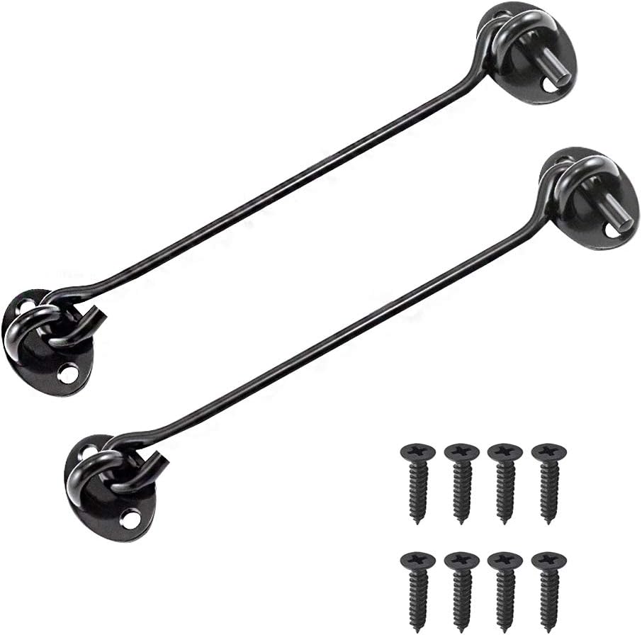 2 Sets Cabin Hooks, 6 Inch Stainless Steel Gate Hook and Eye Swivel ...
