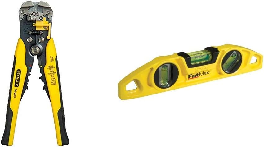 STANLEY FATMAX Automatic Wire Stripper & 043603 25cm FatMax Torpedo ...