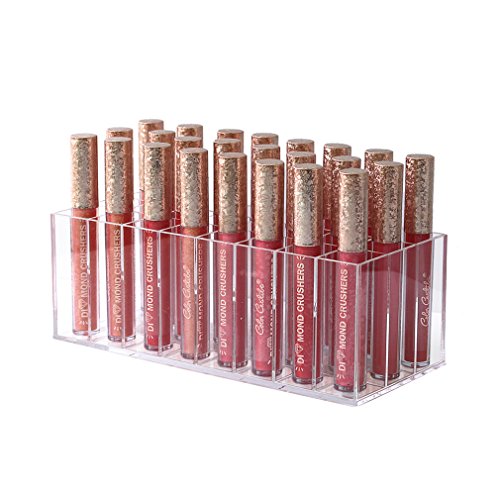 Mordoa Lip Gloss Holder Organizer, 24 Spaces Clear Acrylic Makeup ...