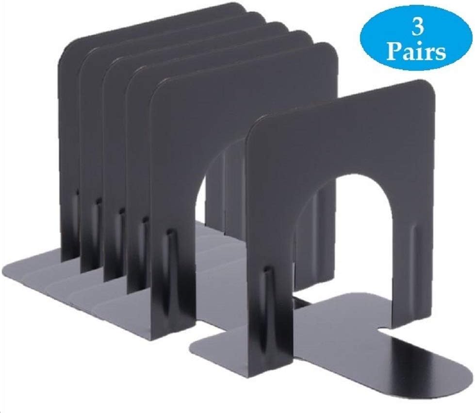 Amazon.com : 1InTheOffice Heavy Duty Black Bookends, Metal L-Shaped ...