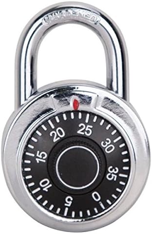 Hardened Steel Dial Combination Padlock - 2” Wide with 1” Shackle ...
