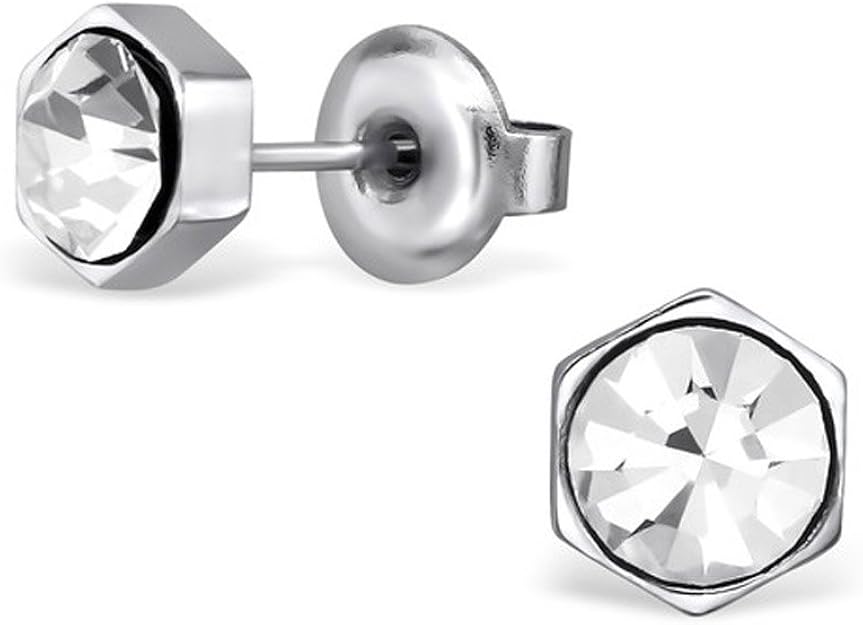 Ohrringe, Chirurgenstahl, Kristall, 6 mm: Amazon.de: Schmuck