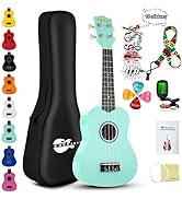 Amazon.com: Everjoys Soprano Ukulele Beginner Pack-21 Inch w/Rainbow ...