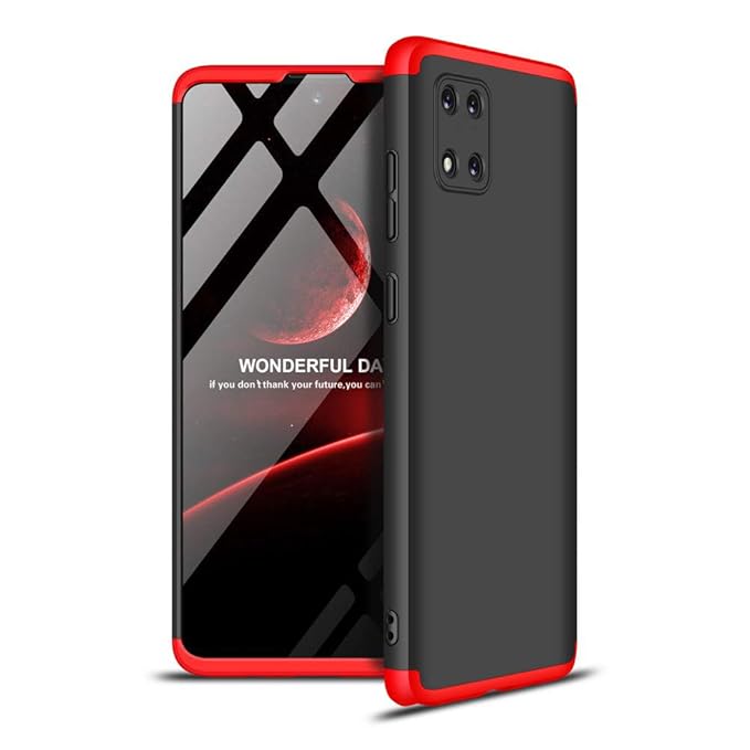 ZELFO 360 Degree Protection Back Cover Case for Poco C3 - {Black/Red ...