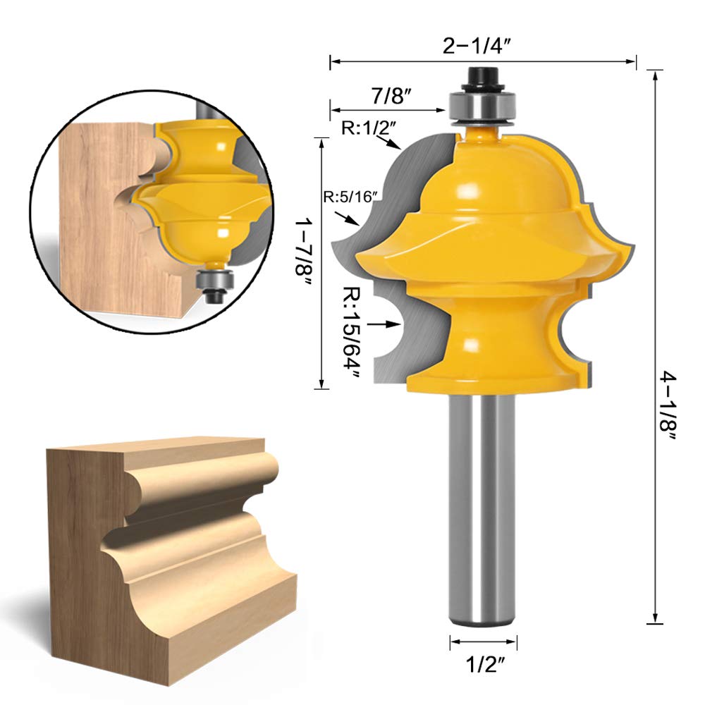 Mesee Multi-Form Molding Router Bit Classical and Bead Molding and ...