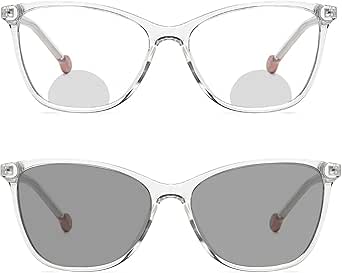 Transition - Gafas de lectura bifocales con marco transparente ...