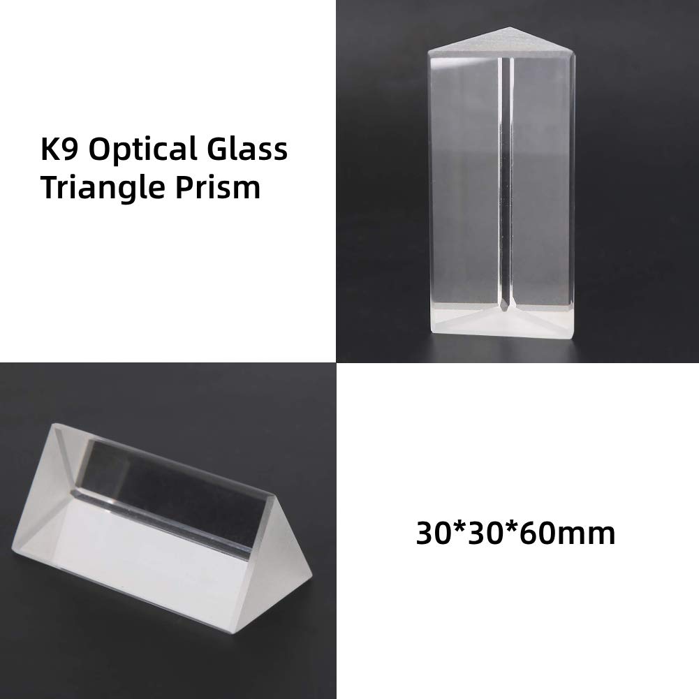 K9 Photography Triangle Prism, 30 * 30 * 60mm Optical Glass Teaching ...
