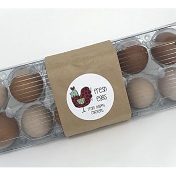 Amazon.com : Fresh Eggs From Happy Chickens Egg Carton Stickers, Farm ...
