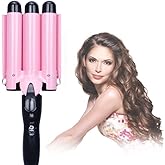 Amazon.com: 3 Barrel Curling Iron Wand - Dual Voltage Temperature Adjustable 25mm Hair Crimper,1 ...